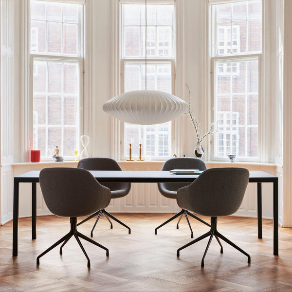 HAY T12 Table, 2500mm wide - Black with Forbo Linoleum Top - Ewop