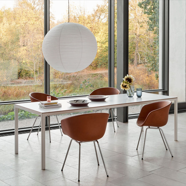 HAY T12 Table, 2500mm wide - White with Plywood Edging Detail - Ewop